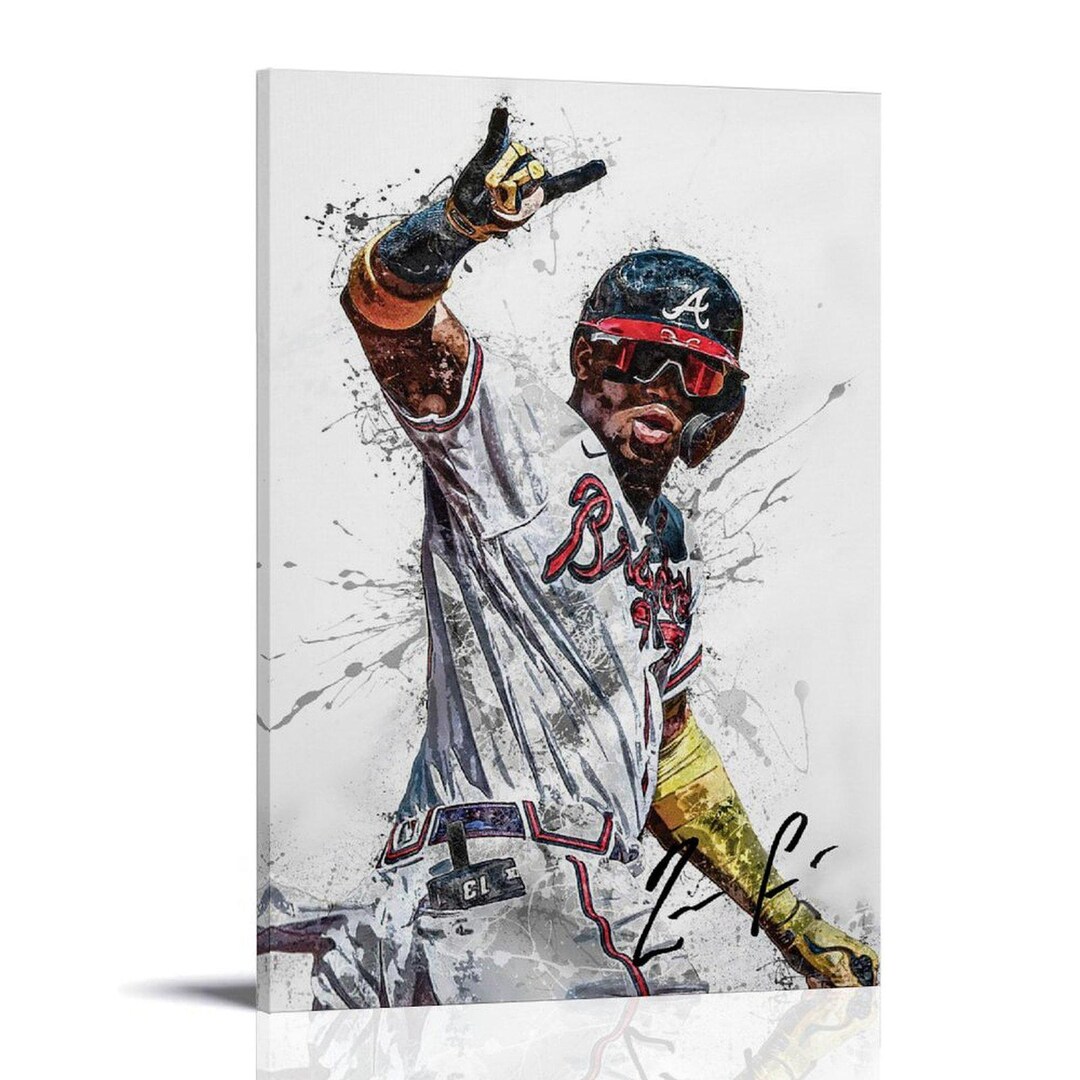 Baseball Star Ronald Acuña Jr. Watercolor Sports Wall Art Picture ...