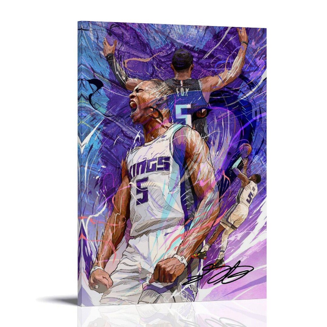 Basketball Star Deaaron Fox Color Art Poster Wall Art Picture Painting ...