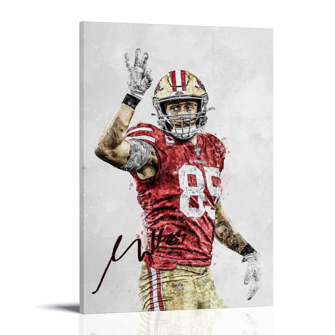 George Kittle Signed Poster Watercolor Painting Wall Art Picture ...
