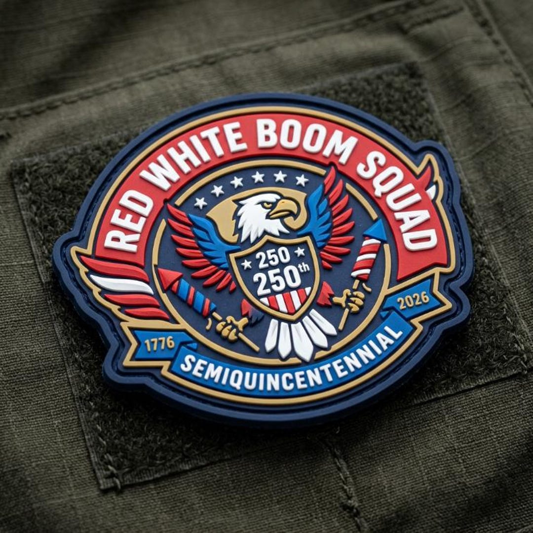 PATCH PVC Red White Boom Squad Semiquincentennial Tactical Morale Patch ...