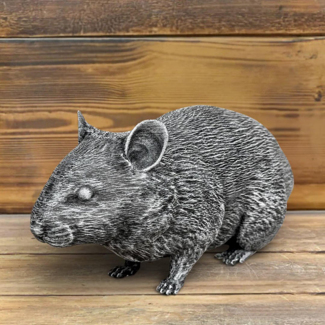 Concrete Look Rat Figurine Animal Garden Statue Compact Display for ...