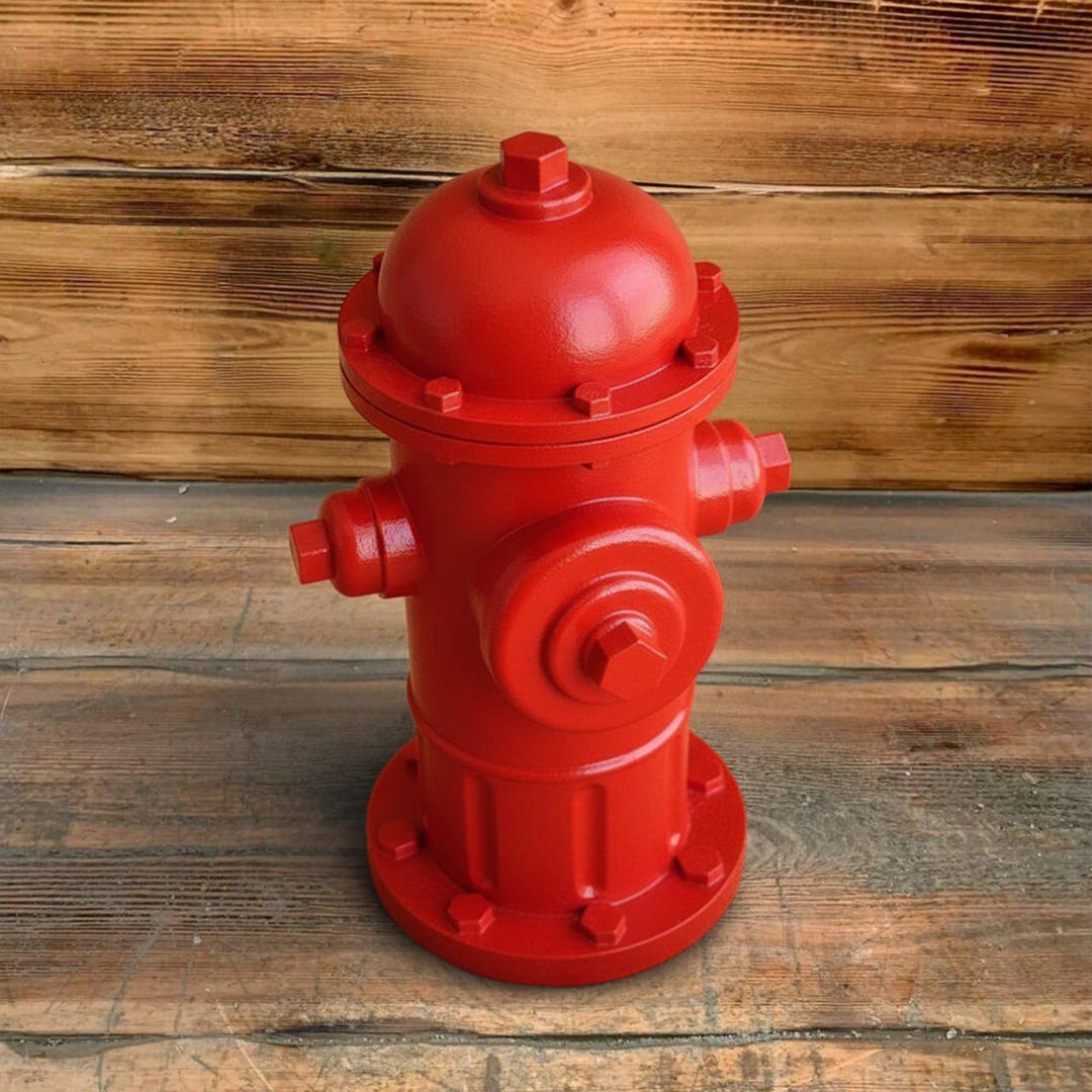 Concrete Red Fire Hydrant Realistic Statue Outdoor Yard Decor Urban ...