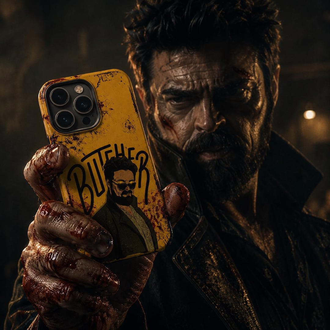 Butcher Inspired Phone Case, Yellow Minimal Tough iPhone Case, Cool ...