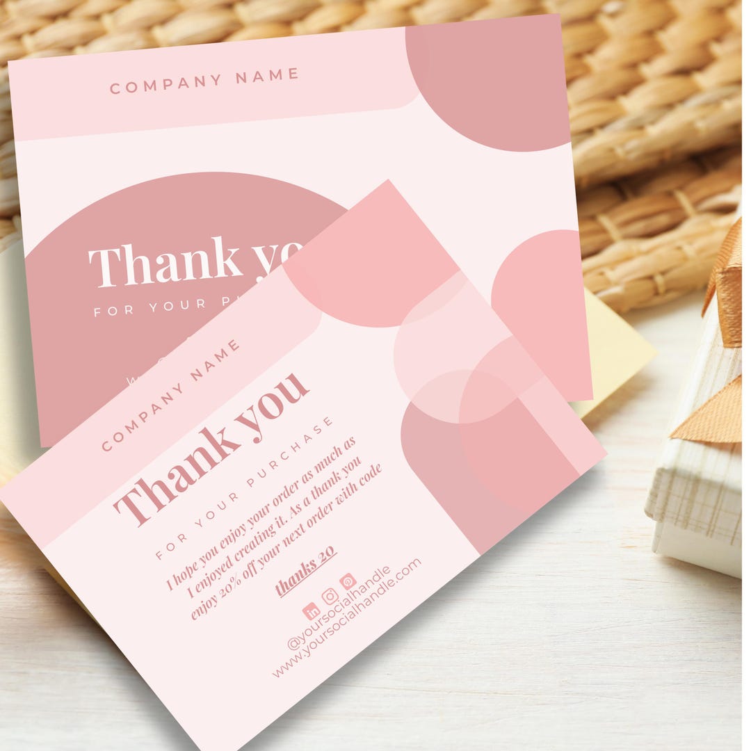 Editable Canva Thank You Card Template | Small Business (digital ...