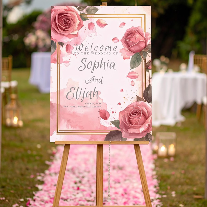 Buy Digital Welcome Sign or Wedding Sign Template for Entrance Easel ...