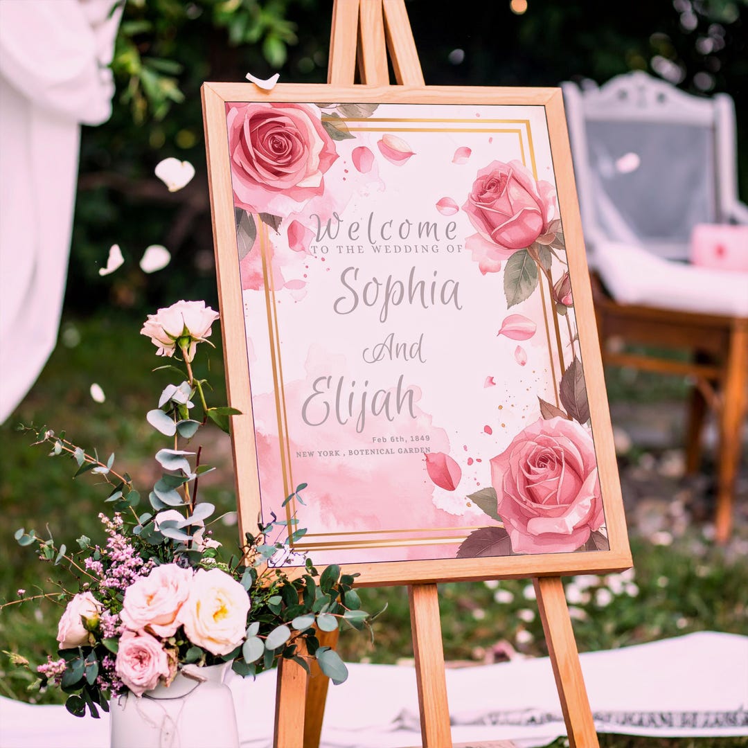 Buy Digital Welcome Sign or Wedding Sign Template for Entrance Easel ...