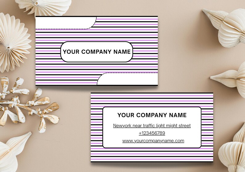 Creative Service Visiting Card Template | Modern Stripe Visiting Cards ...