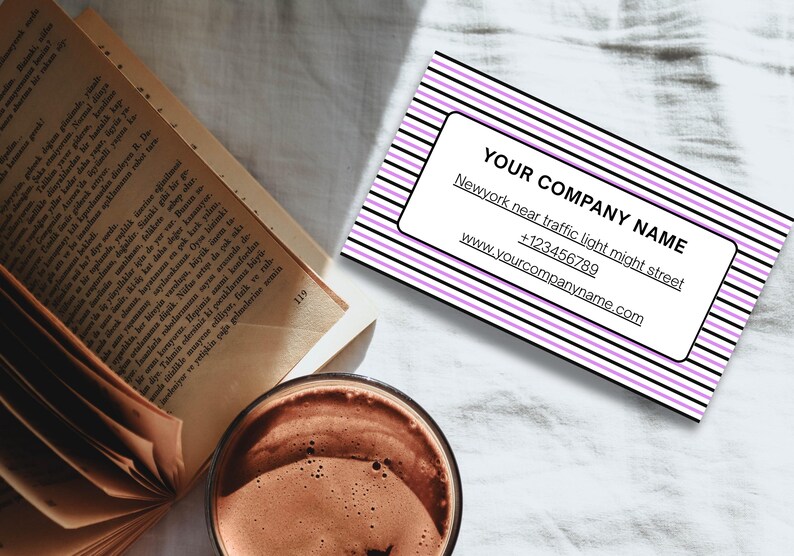 Creative Service Visiting Card Template | Modern Stripe Visiting Cards ...