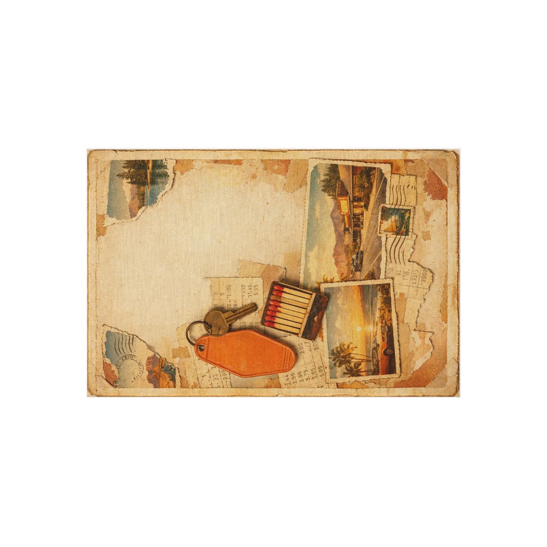 Vintage Travel Postcards Outdoor Rug | Retro Map Collage Welcome Mat - Etsy