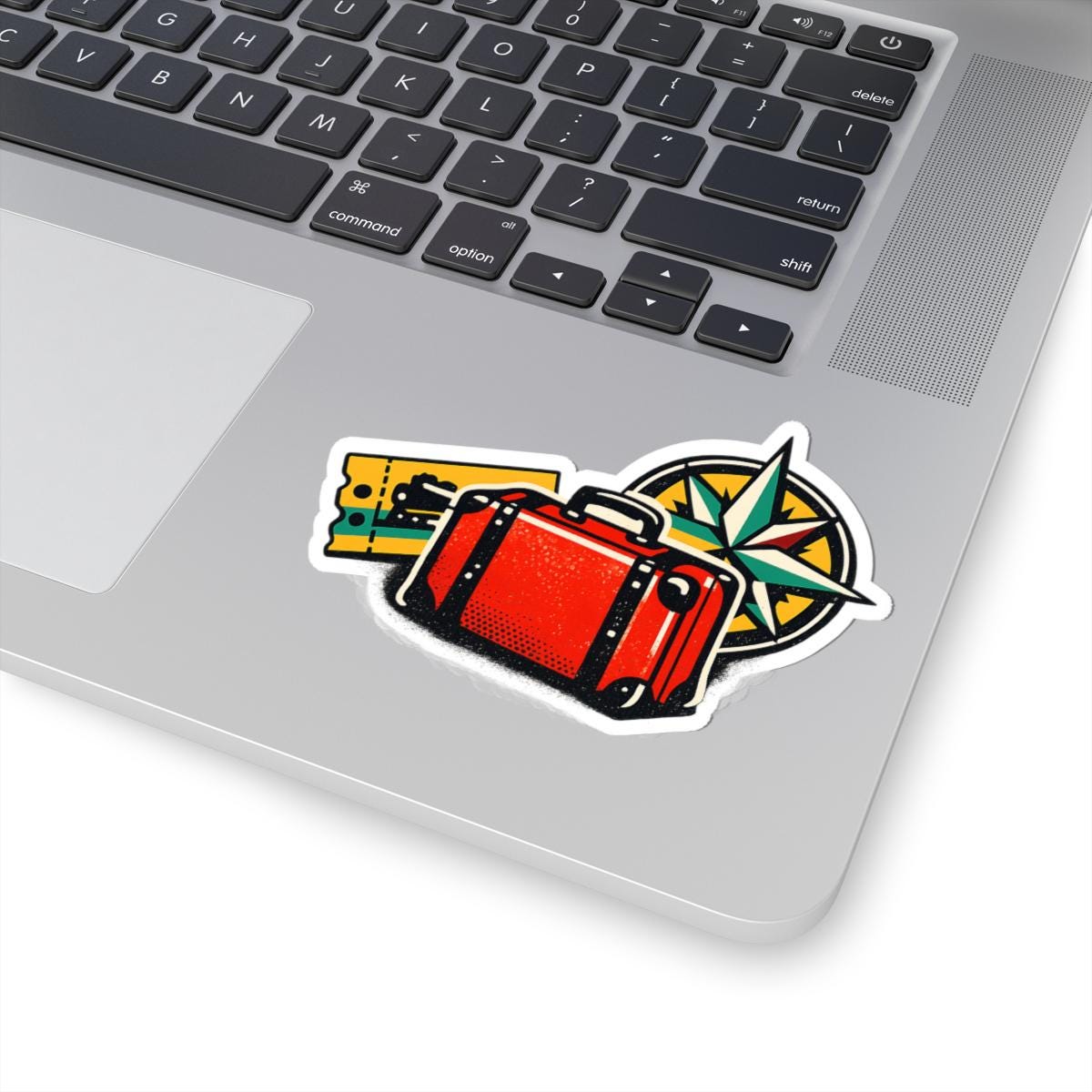 Vintage Suitcase Compass Sticker | Travel Kiss-cut Sticker - Etsy