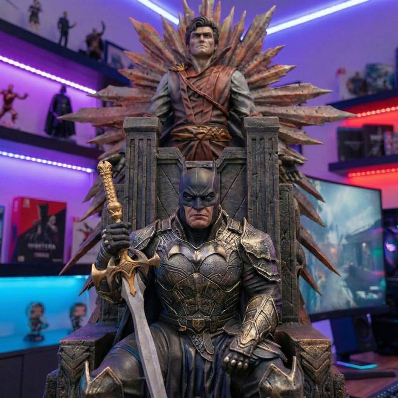 Highly Detailed Batman & Catwoman STL | Throne Diorama 3D Print File ...