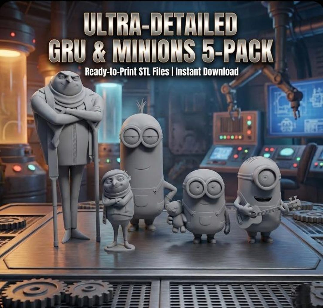 Gru and Minions 3D Print Models | STL File Bundle (digital Download ...