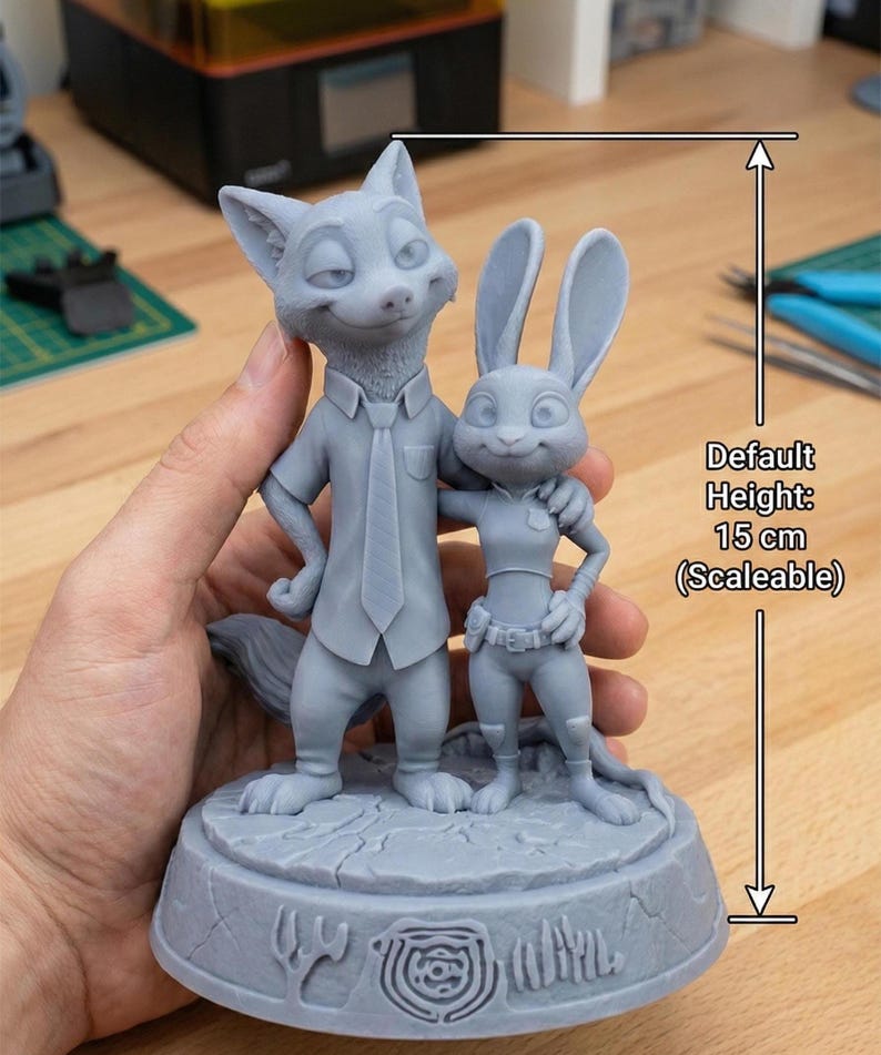 Nick Wilde Judy Hopps Zootopia STL impression 3D numérique Fan Art ...