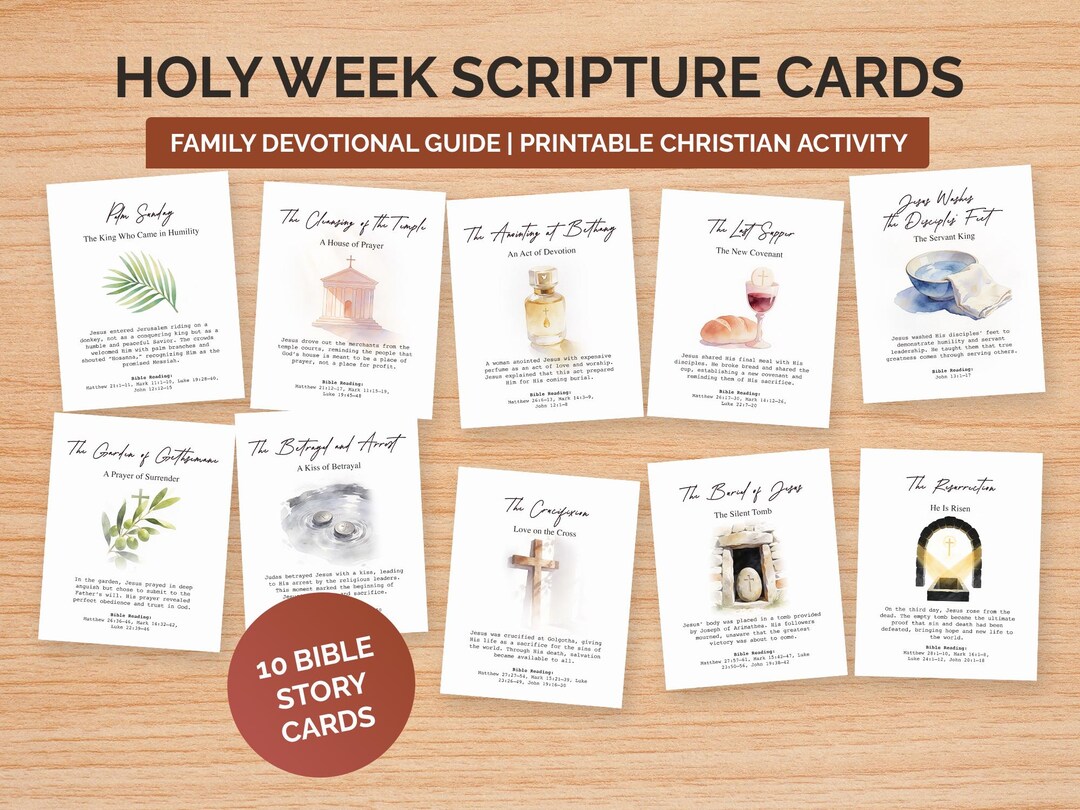 Holy Week Scripture Cards Printable | Christian Family Devotional for ...
