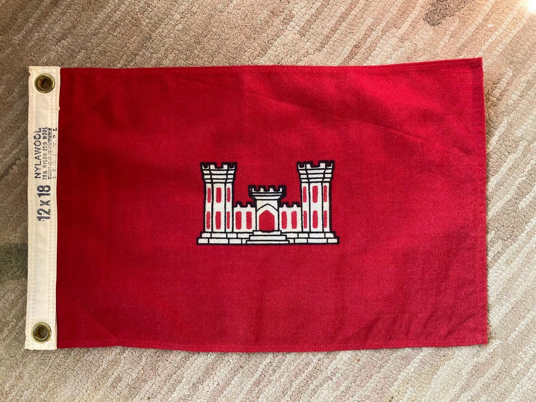 Vintage Army Core of Engineers Wool and Nylon Flag - Etsy