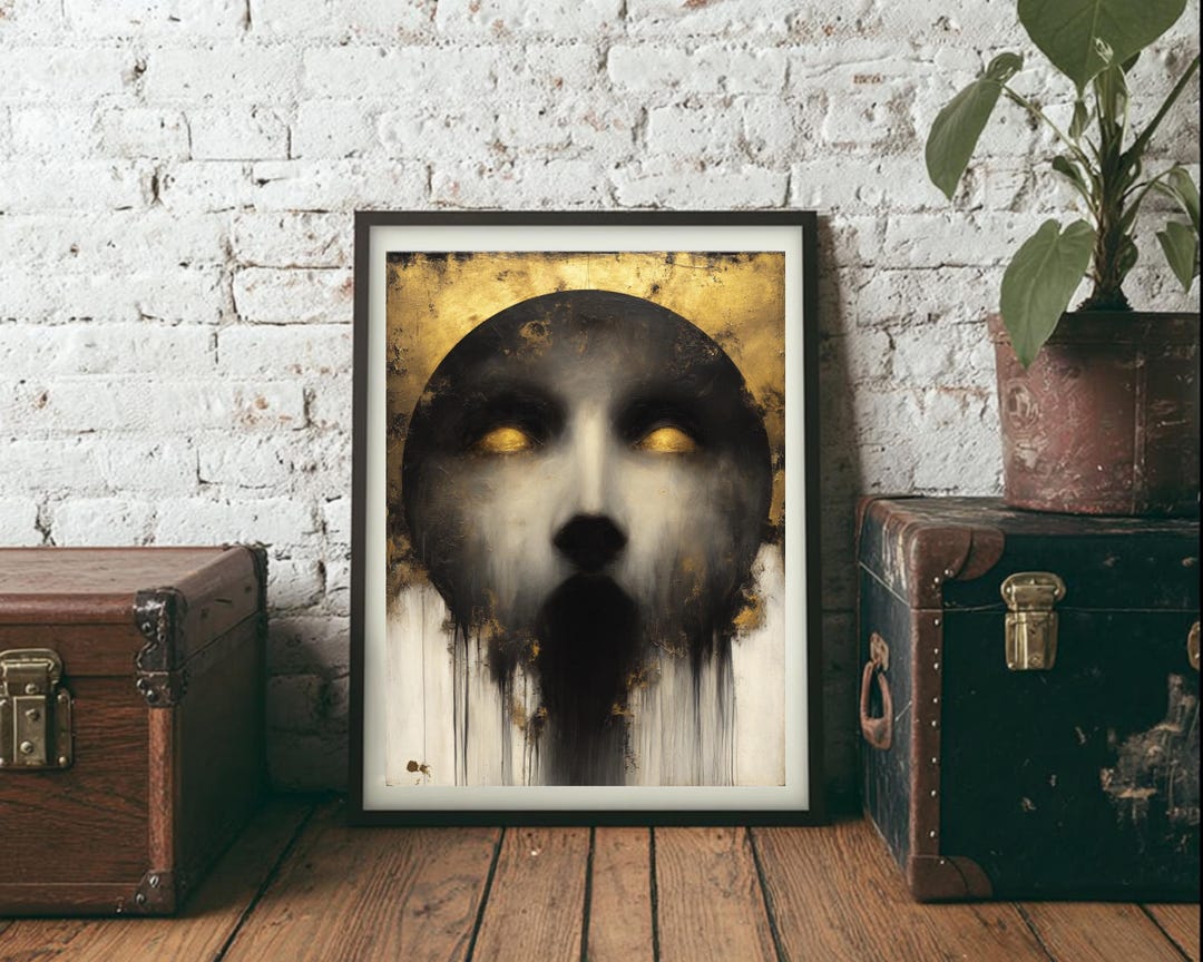 The Gilded Witness Gothic Icon Portrait | Sacred Void Dark Art | Occult ...