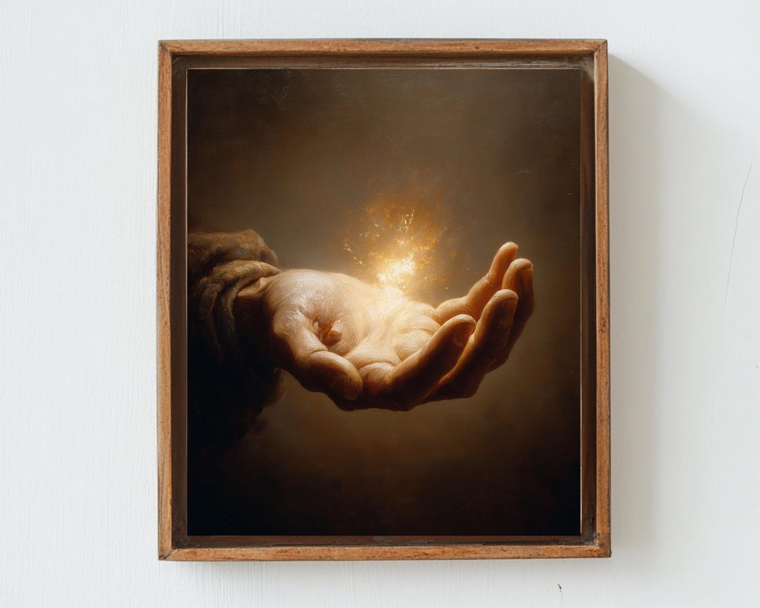 Held Light Fertility Blessing Art | Sacred Offering Symbolic Wall Art ...