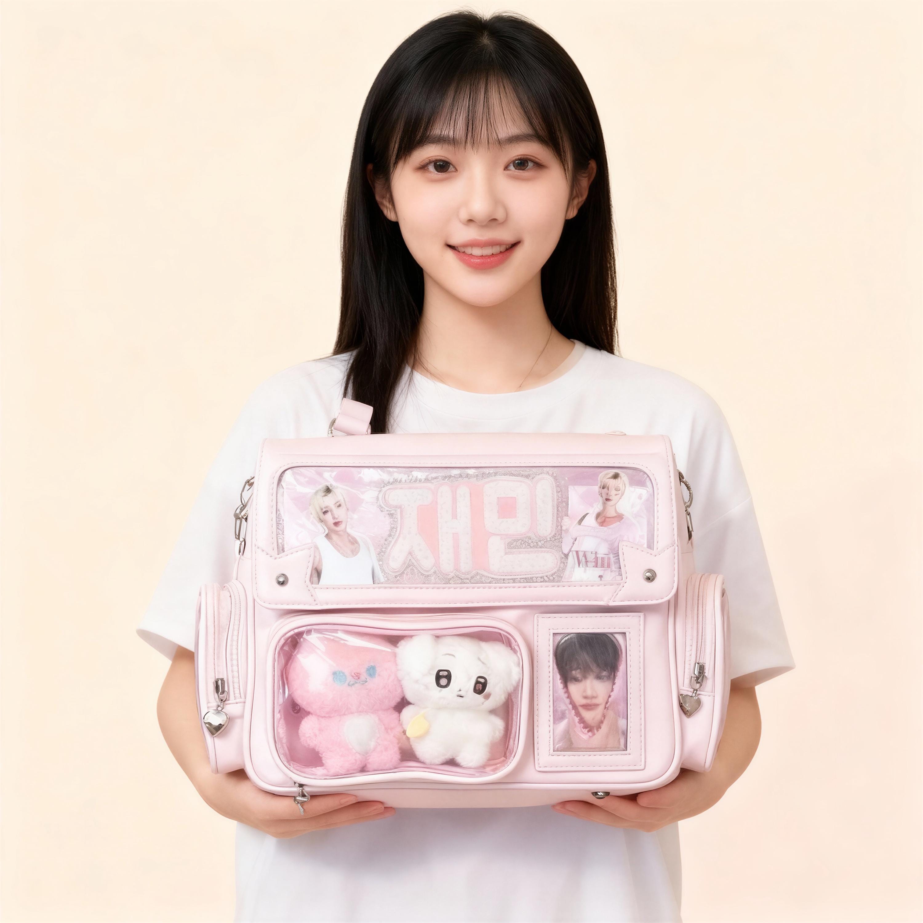 Ita Bag School Shoulder Tote With Clear Window Display for Plushies ...