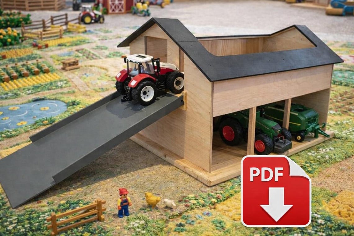 Wooden Farm Building Plan PDF | DIY Toy Farm | 1:16 Scale | Digital ...