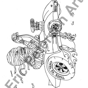 Haunted Hot Rods Coloring Book, Digital Download. Frankenstein, Mummy ...