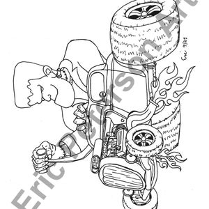 Haunted Hot Rods Coloring Book, Digital Download. Frankenstein, Mummy ...