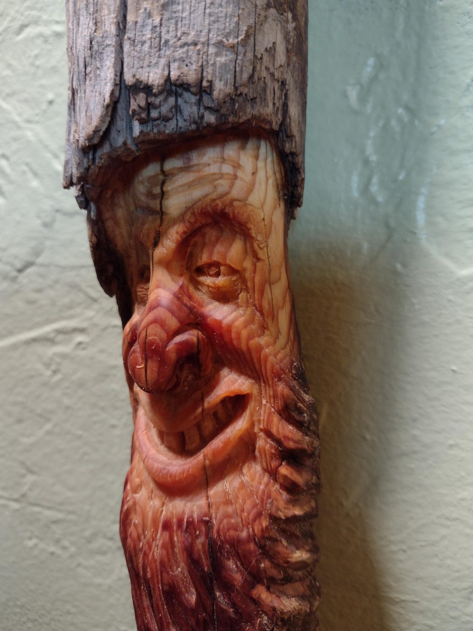 Wood Spirit Carving: Pine Knot Wizard, Wall Hanging Folk Art - Etsy