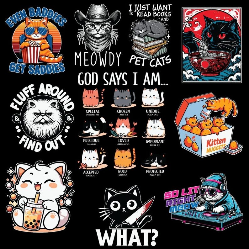 20 Cute Kawaii Anime Cat Stock Photos | PNG, SVG, DXF, and EPS ...