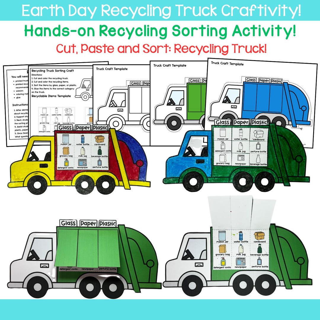 Recycling Truck Sorting Craftivity | Earth Day Science Center and Fine ...