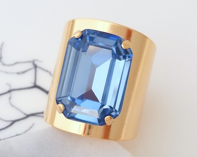 Light Sapphire Ring,crystal Sapphire Ring,september Birthstone Ring ...