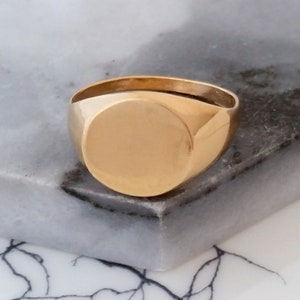 Round Signet Ring,signet Ring Gold,circle Sigent Ring,modern Ring ...