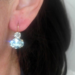 Light Blue Earrings,aquamarine Earrings,ice Blue Earrings,blue ...