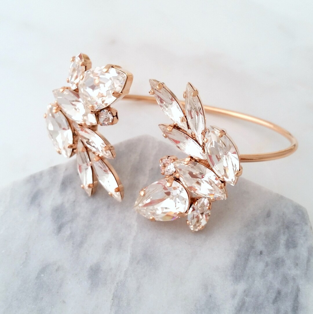 Bridal Bracelet,open Cuff Bracelet,statement Cuff Bracelet,rose Gold ...