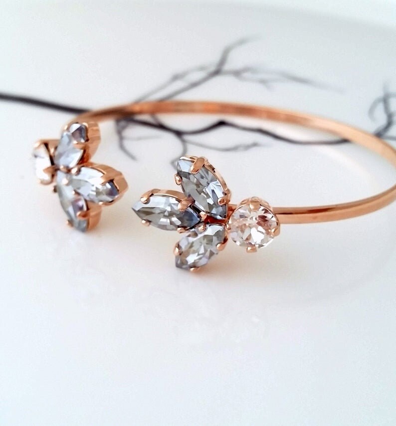 Dusy blue earringsBridal earringsRose gold earringsSlate | Etsy
