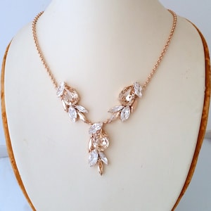 Champagne Bridal Necklace,champagne Necklace,y Necklace Blush,rose Gold ...