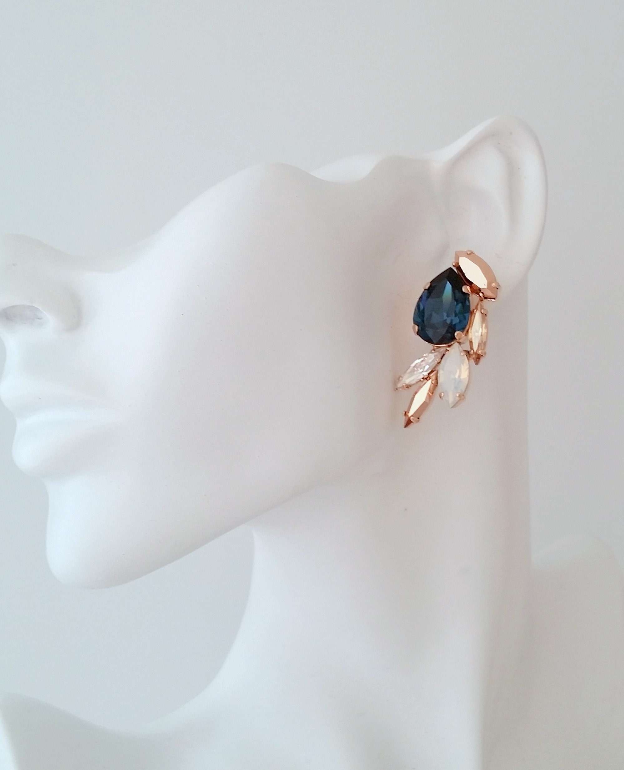 Navy Blue Earringsnavy Blue Bridal Earrings Studssapphire | Etsy Navy Blue Earringsnavy Blue Bridal Earrings Studssapphire | Etsy