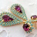 Purple Earrings, Purple Turquoise Chandelier Earrings,purple Turquoise ...