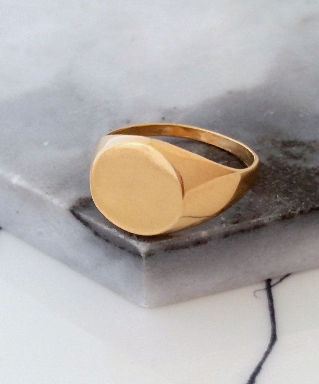 Round Signet Ring,signet Ring Gold,circle Sigent Ring,modern Ring ...