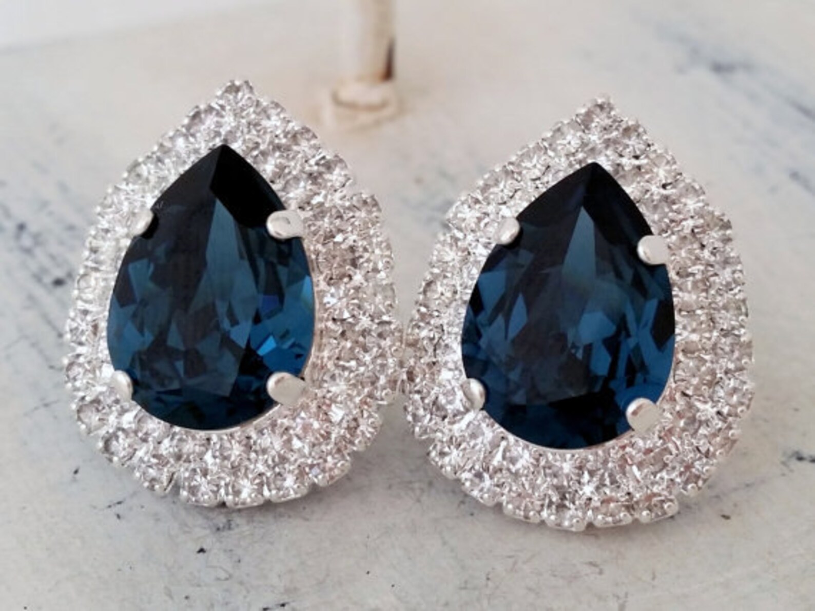 Navy Blue Crystal Crystals Bracelet Bridal Bracelet | Etsy