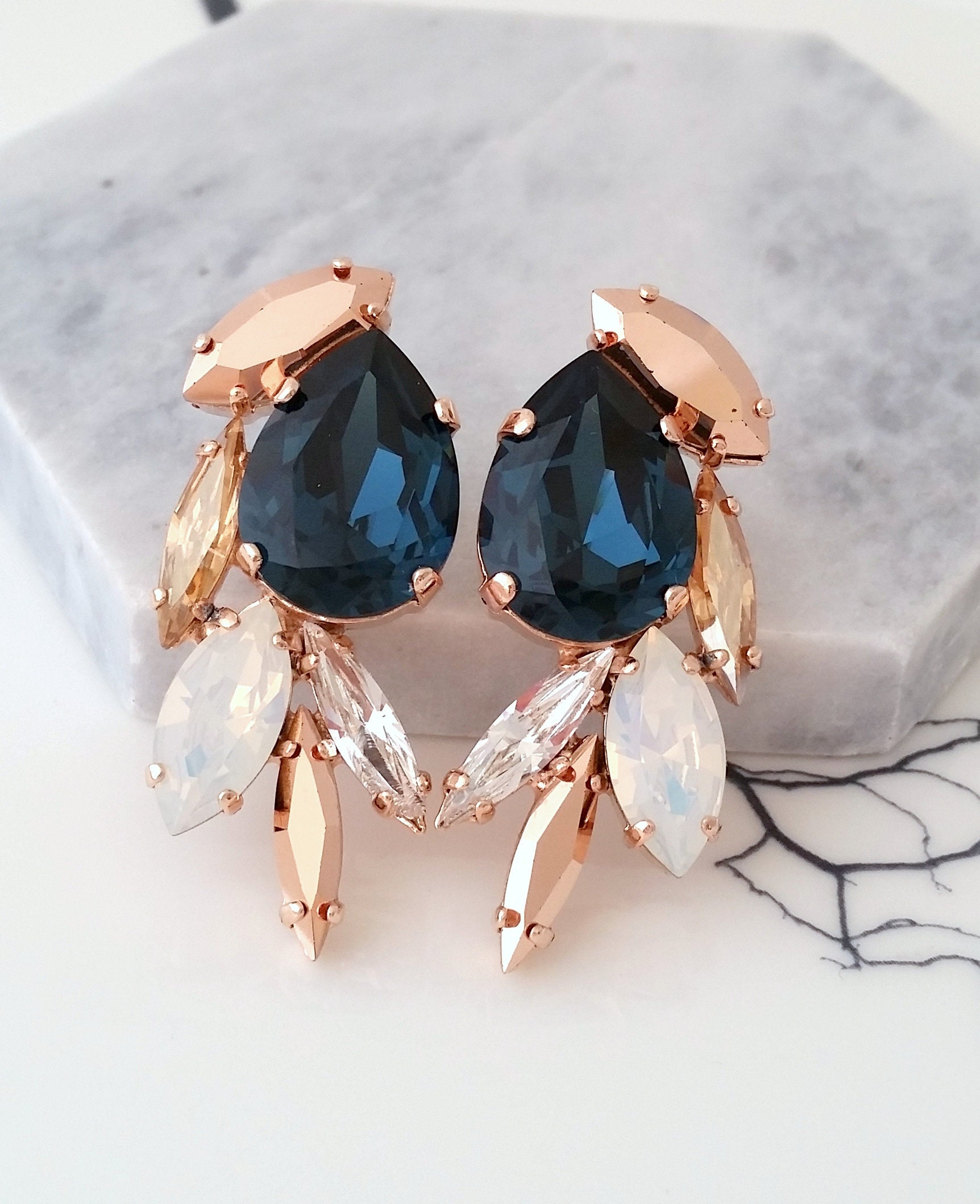Navy Blue Earringsnavy Blue Bridal Earrings Studssapphire | Etsy Navy Blue Earringsnavy Blue Bridal Earrings Studssapphire | Etsy