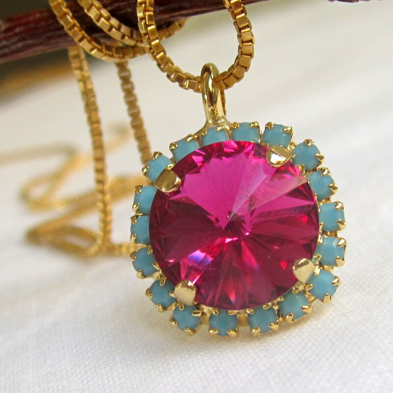 Pink Necklace - Etsy