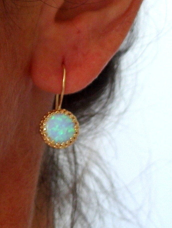 Opal earringsWhite opal drop earringsopal bridal | Etsy