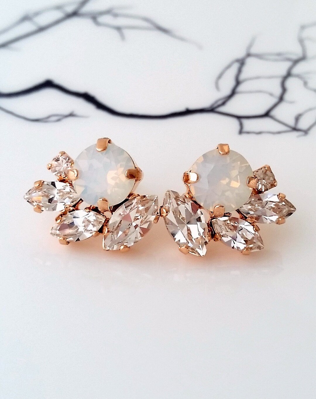 Opal Earrings,white Opal Earrings,opal Bridal Earrings,opal Bridesmaid ...