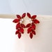 Red Ruby Earrings,red Earrings,dark Red Cluster Earrings,red Statement ...