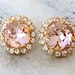 Blush Earrings,blush Pink Stud Earring,blush Bridal Earring,blush Pink ...