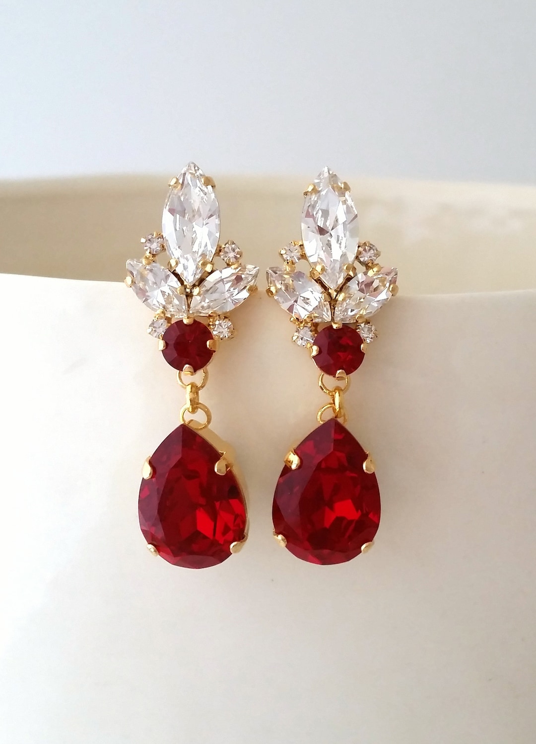 Ruby Earrings,red Earrings, Bridal Earrings,garnet Earrings,red Ruby ...