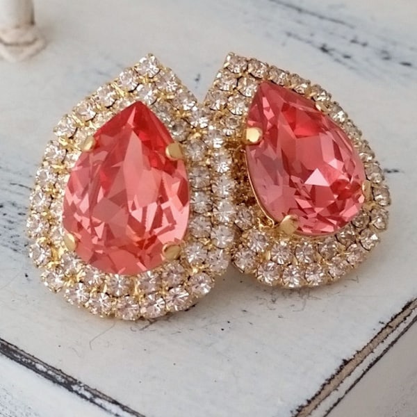 Peach Earrings - Etsy