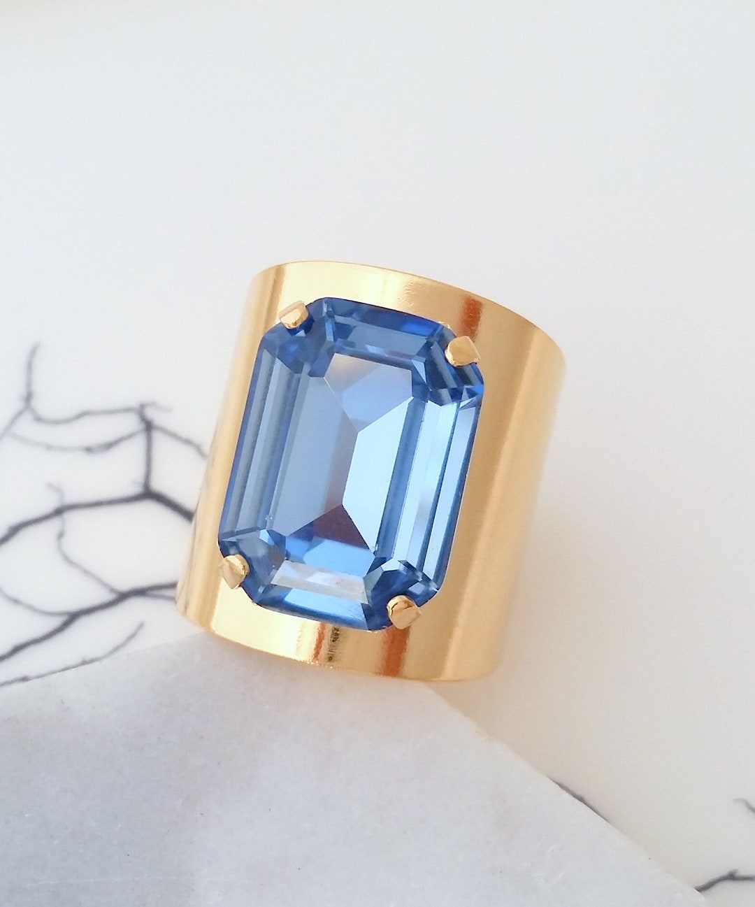 Light Sapphire Ring,crystal Sapphire Ring,september Birthstone Ring ...
