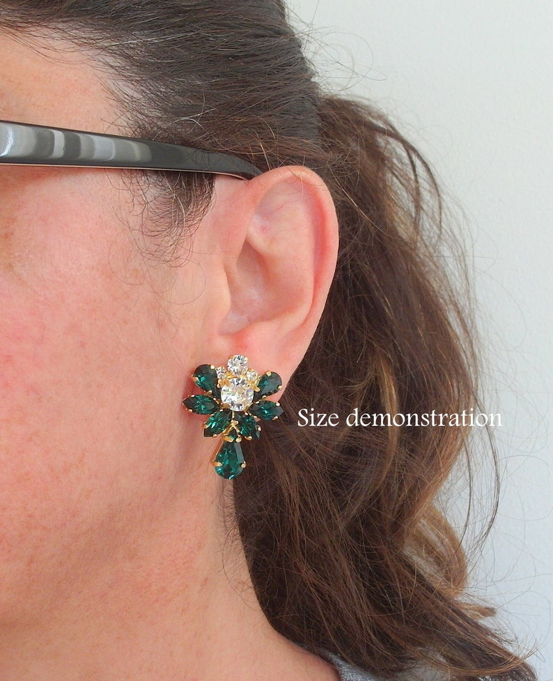 Emerald Earrings,emerald Bridal Earrings,statement Earrings,large ...