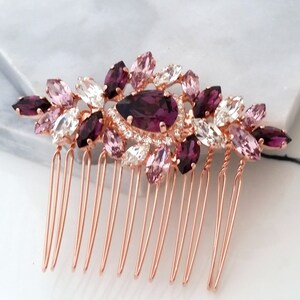 Purple Hair Comb,purple Bridal Hair Comb,purple Amethyst Hair Comb ...
