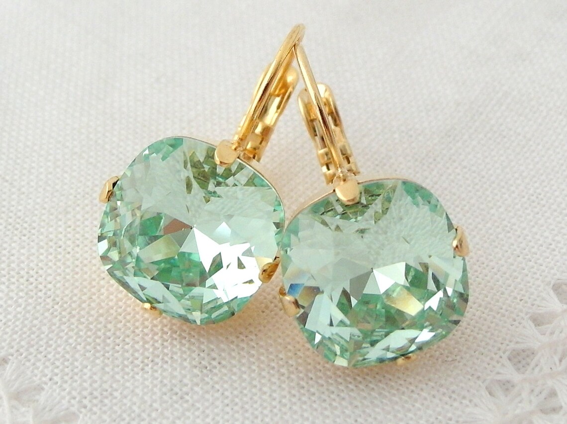 Mint Earrings,mint Green Studs,mint Bridesmaid Earrings Gift,mint ...